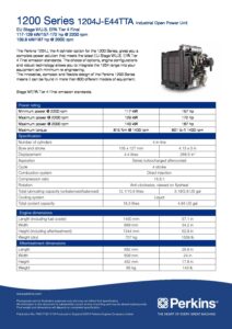 Perkins 1204J TT Tech Data Sheet ~ Central California Power